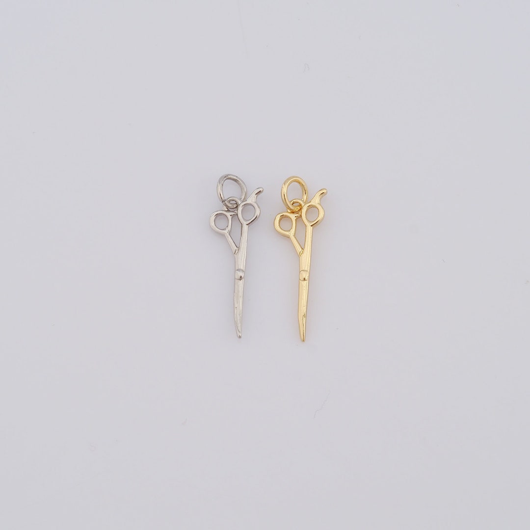 18K Gold Filled Scissors Pendant, Scissors Charms, DIY Jewelry Making ...