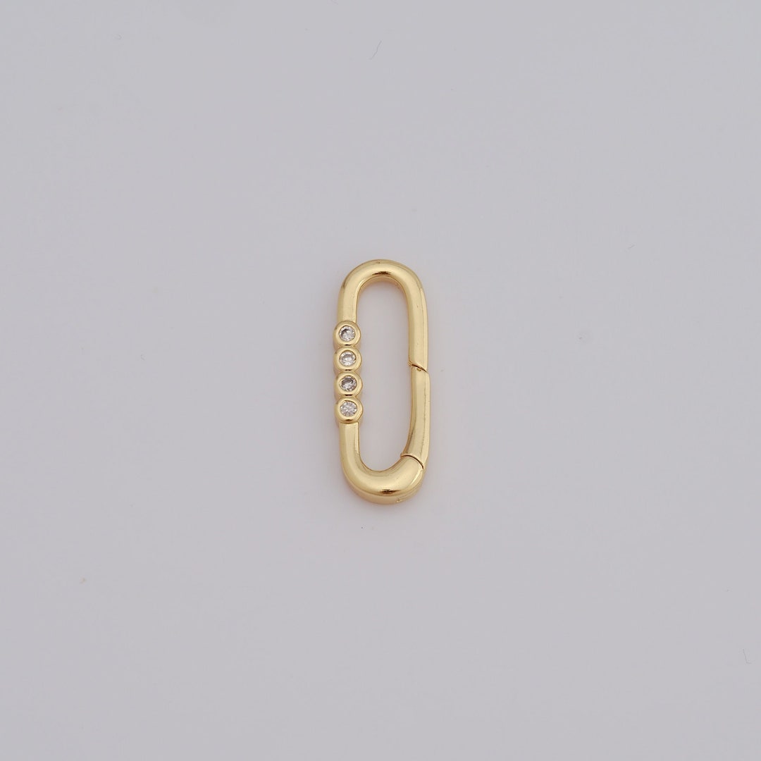 18K Gold Filled Retractable Clasps, CZ Spring Clasps, DIY Jewelry ...