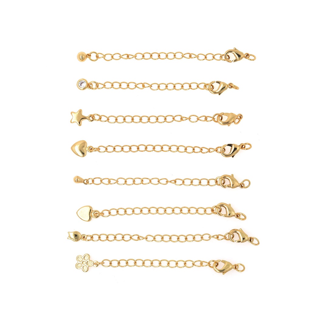 Necklace Extension Chain, 18K Gold Filled Tail Chain, Heart Extension ...