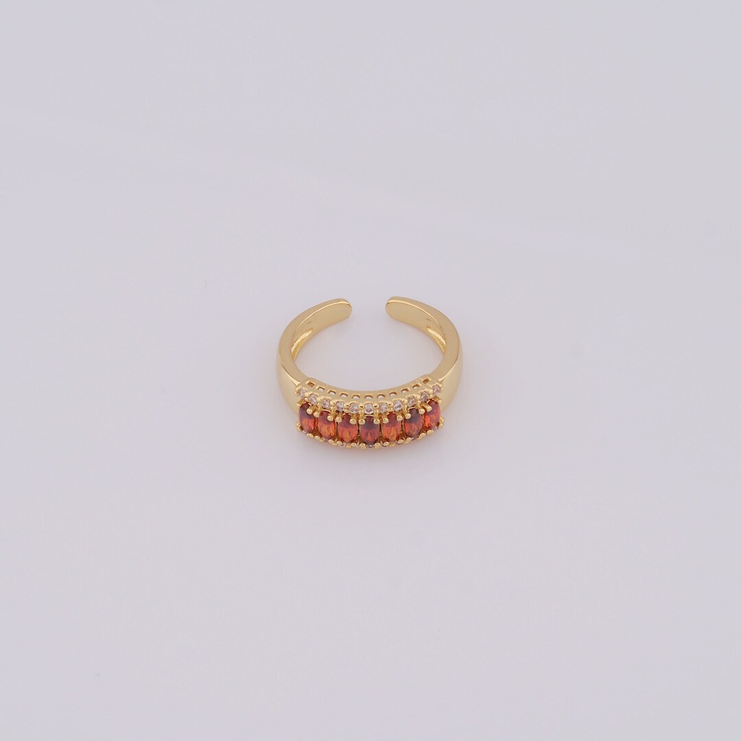 18K Gold Filled Open End Ring, Micro Pave CZ Fashion Ring, Gift for Her ...