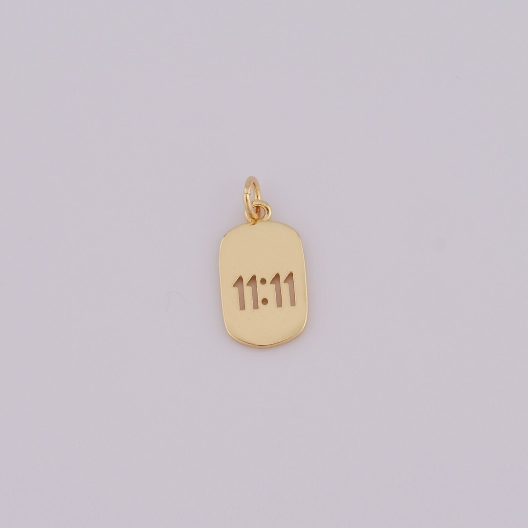18K Gold Filled Rectangle Pendant, Time Charms, Digital Charms, DIY ...
