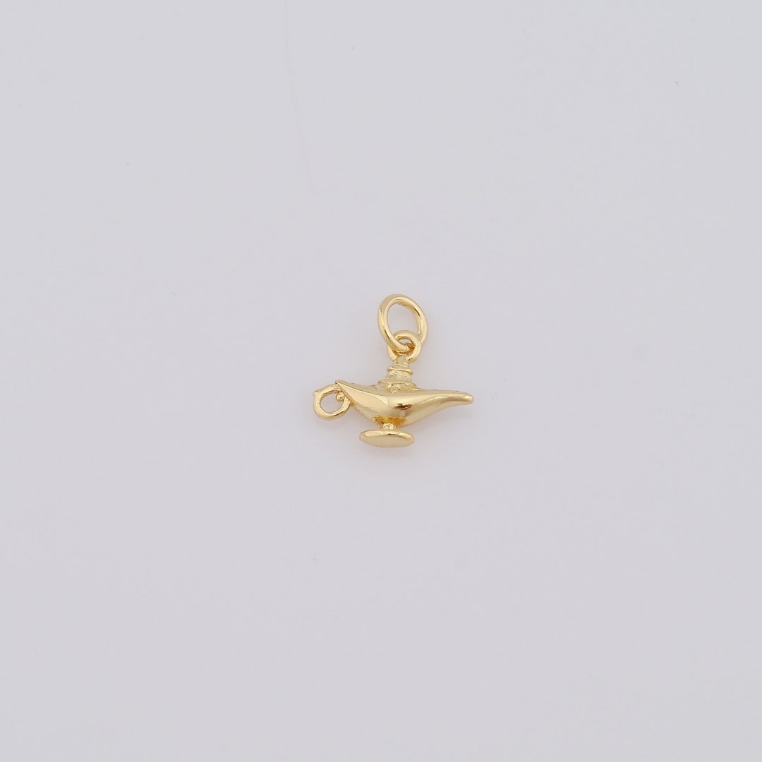 18K Gold Filled Divine Lamp Pendant, Aladdin's Lamp Charms, DIY Jewelry ...