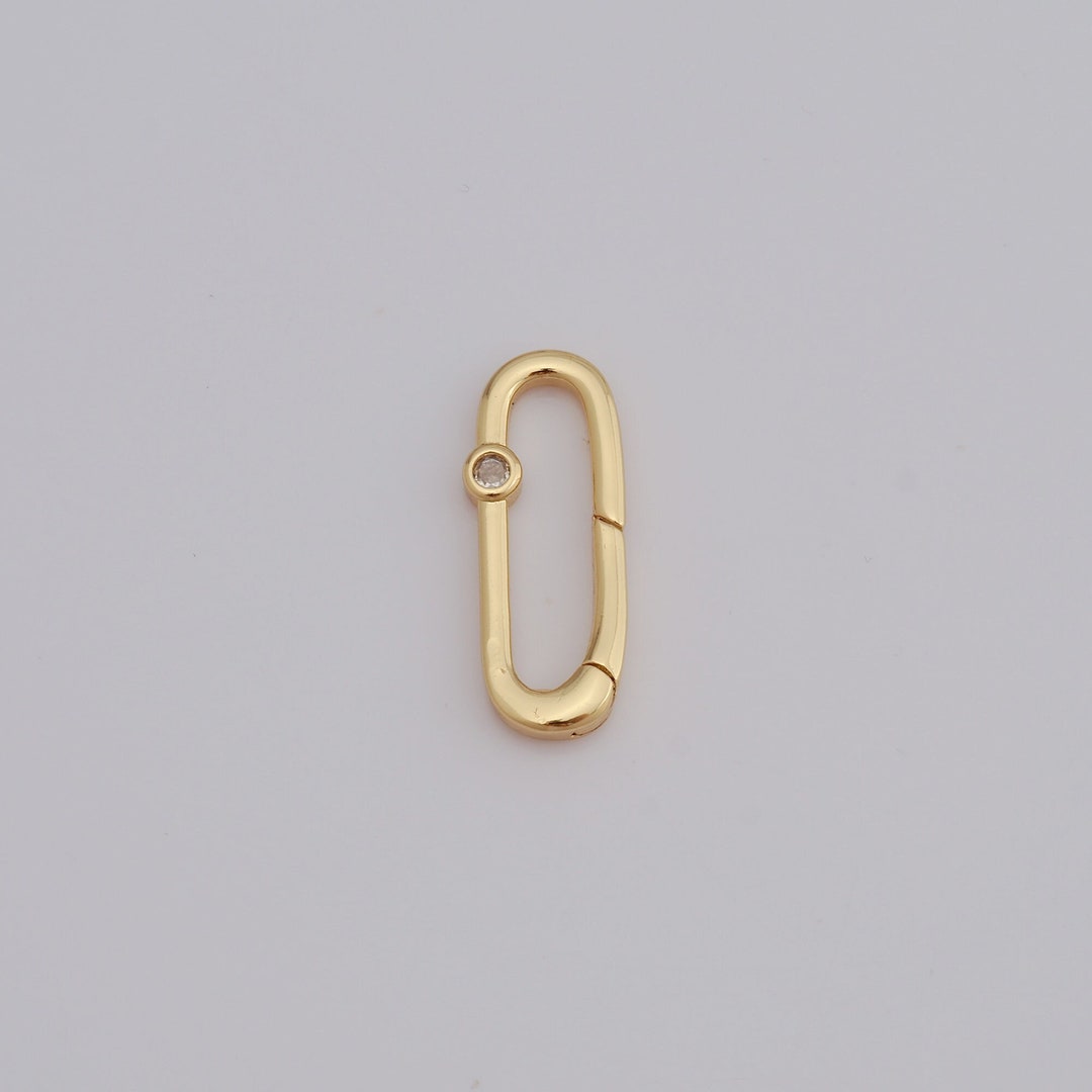 18K Gold Filled Retractable Clasps, CZ Spring Clasps, DIY Jewelry ...