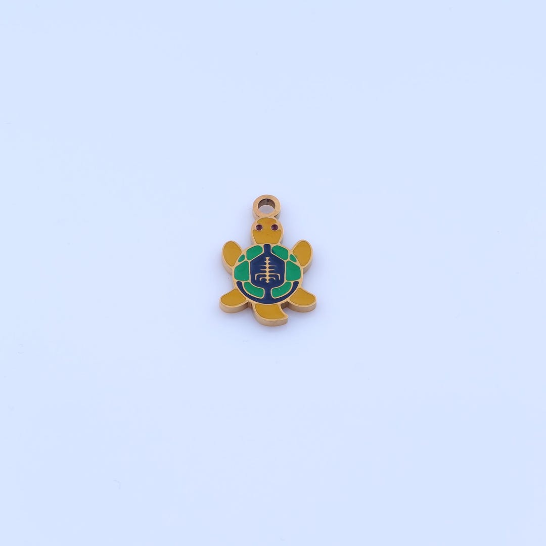 Stainless Steel Turtle Pendant,animal Charms, Enamel Stainless Steel ...