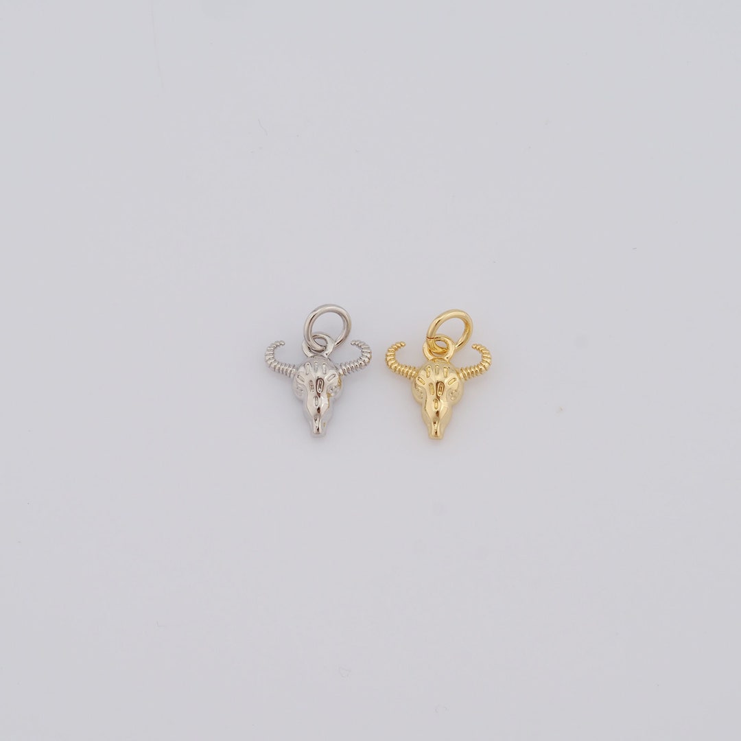 18K Gold Filled Cow Head Pendant, Cow Charms, Animal Charms, DIY ...