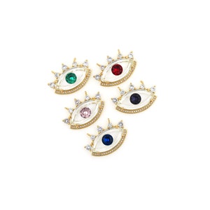 18K Gold Filled Evil Eye Charm, Eye Pendant, Micropavé CZ Devil's Eye ...