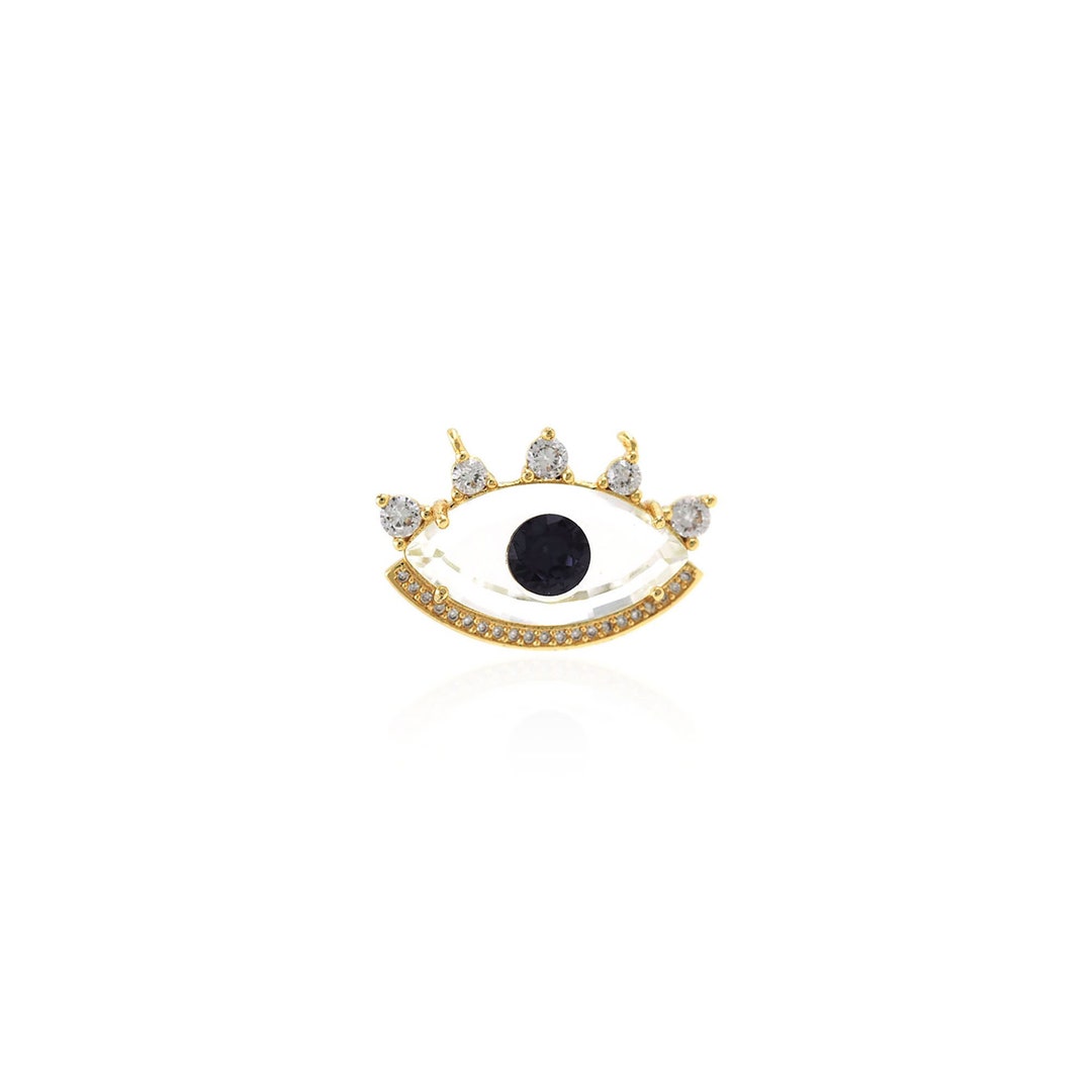 18K Gold Filled Evil Eye Charm, Eye Pendant, Micropavé CZ Devil's Eye ...