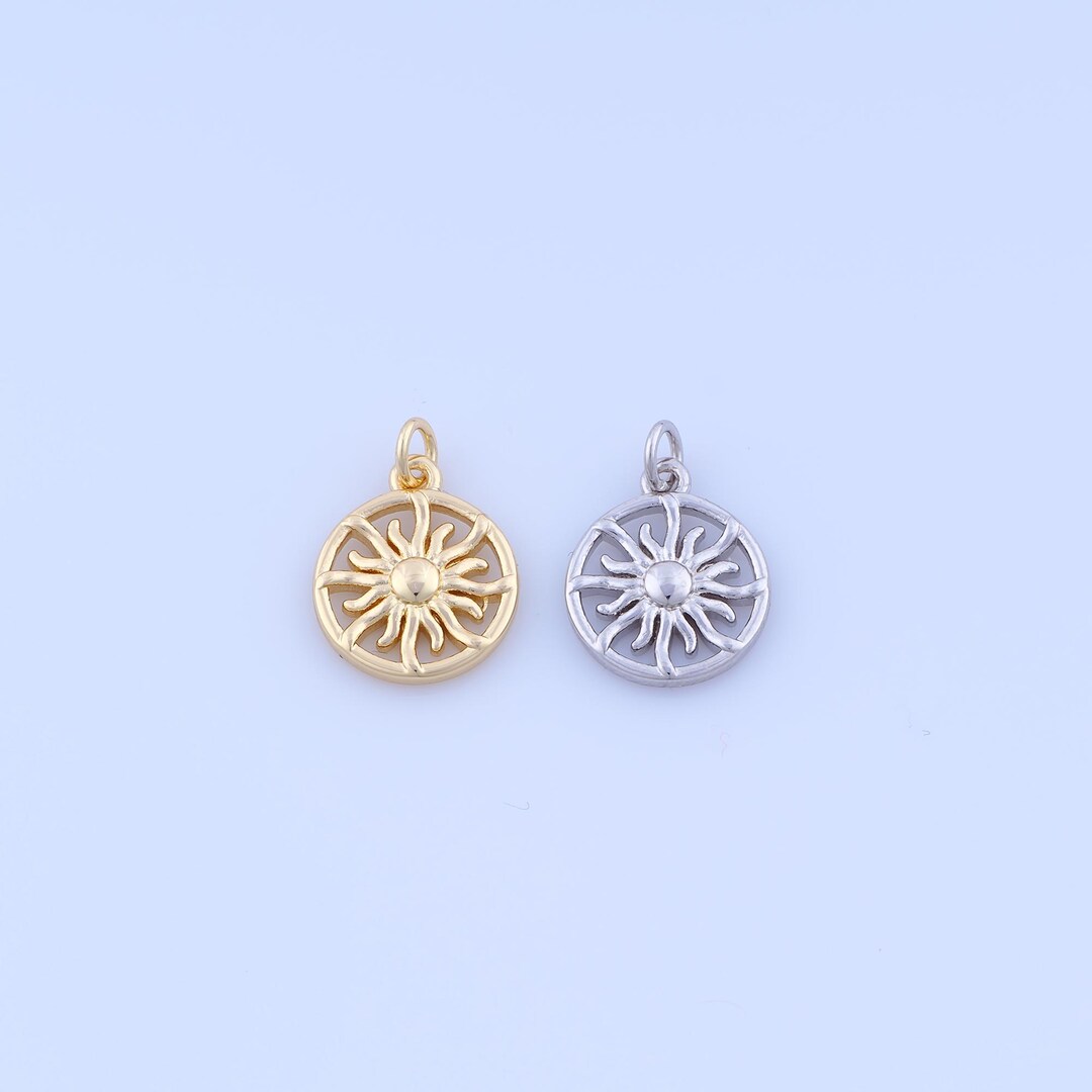 5 Pcs 18K Gold Filled Sun Pendant,celestial Charms,sunburst Charms,diy ...
