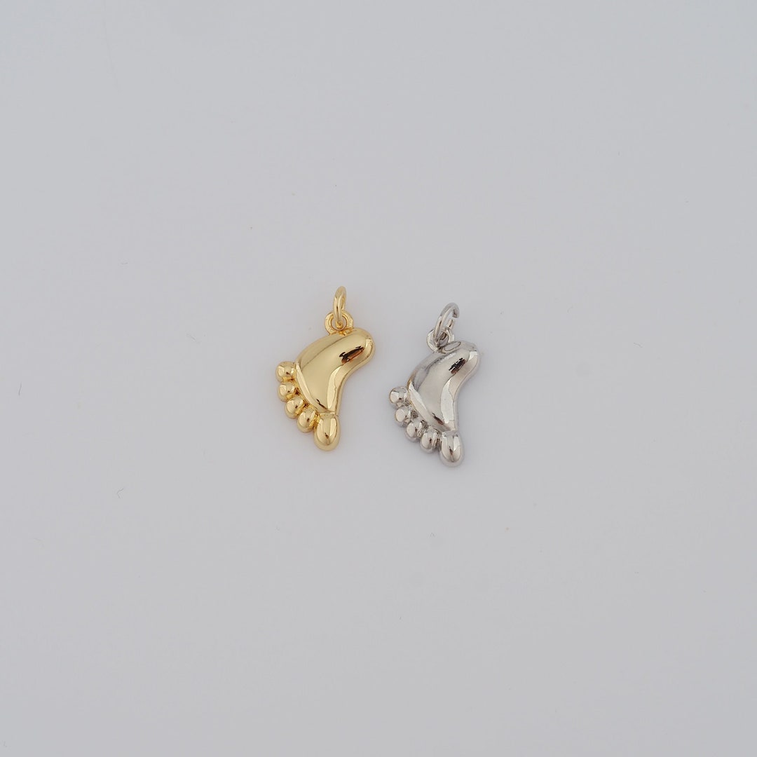 18K Gold Filled Foot Pendant, Foot Charms, DIY Jewelry Making Supplies ...