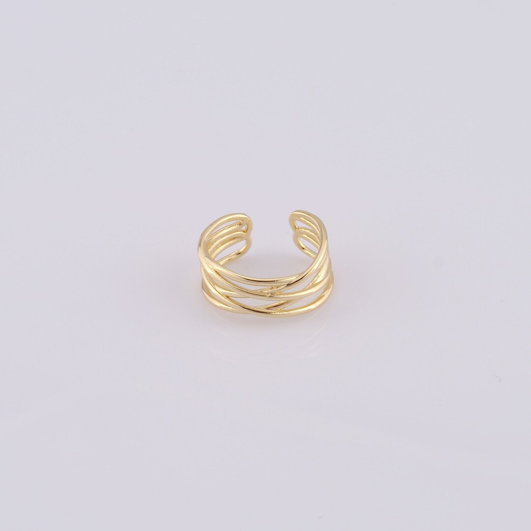 18K Gold Filled Open End Ring, Gold Line Ring, Fashion Ring, Gift for ...