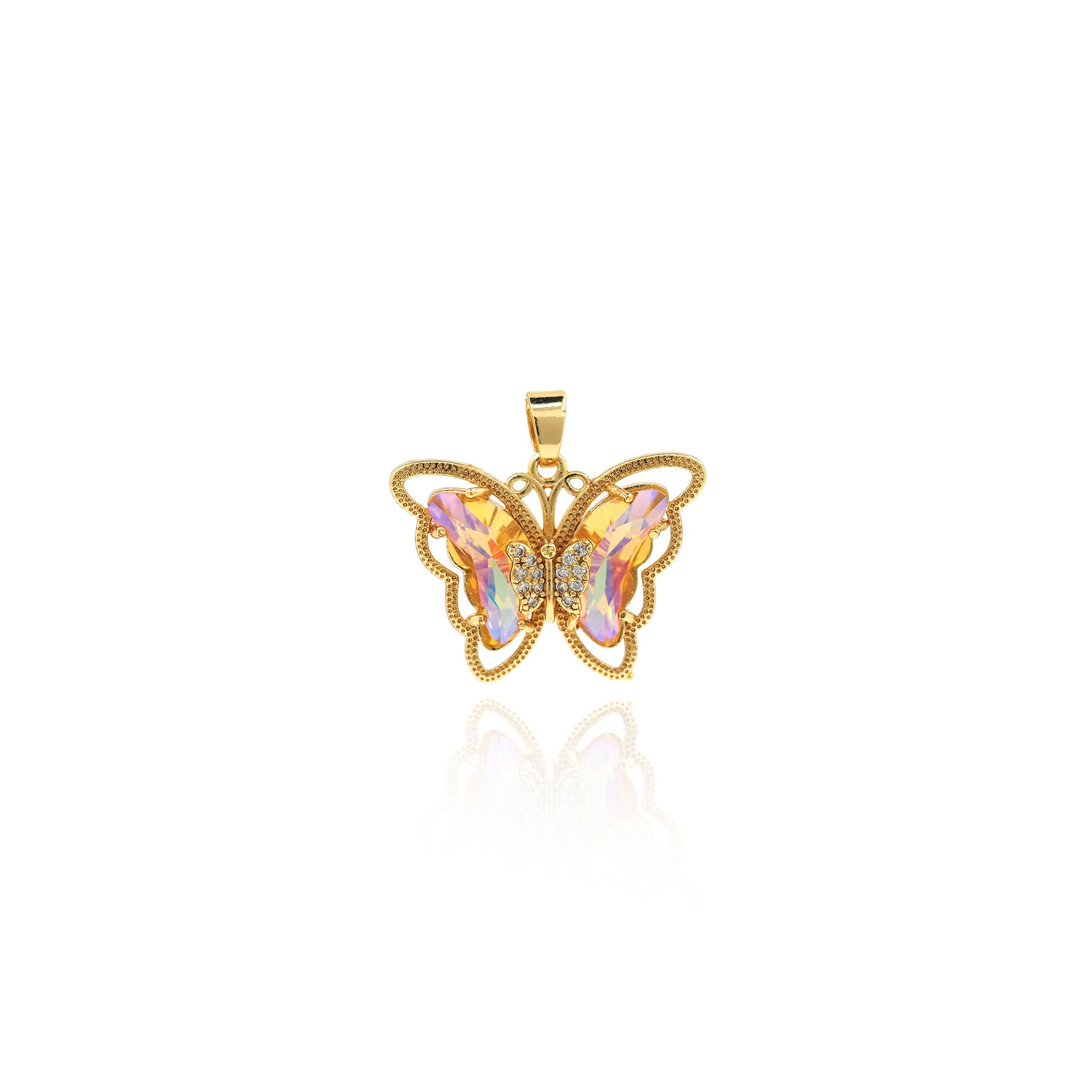 Crystal Glass Butterfly Pendant Jewelry Ladies Butterfly - Etsy