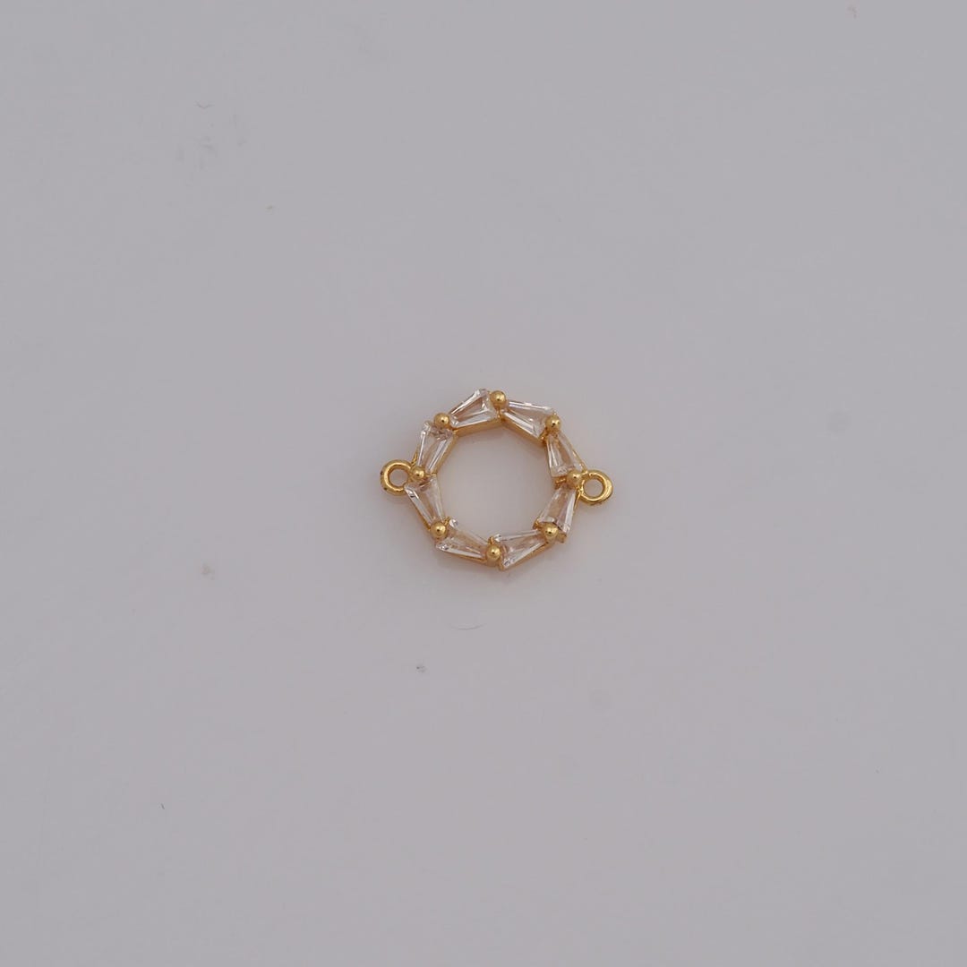 18K Gold Filled Heart Connector, Micro Pavé CZ Heart Connector, DIY ...