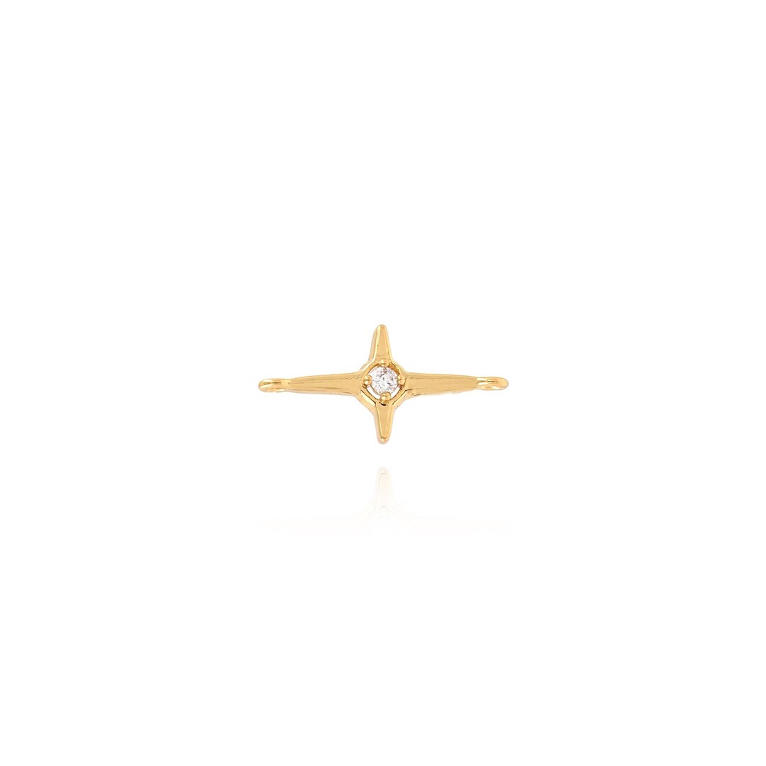 18K Gold Filled Star Connector, Zircon Celestial Connector, Starburst ...