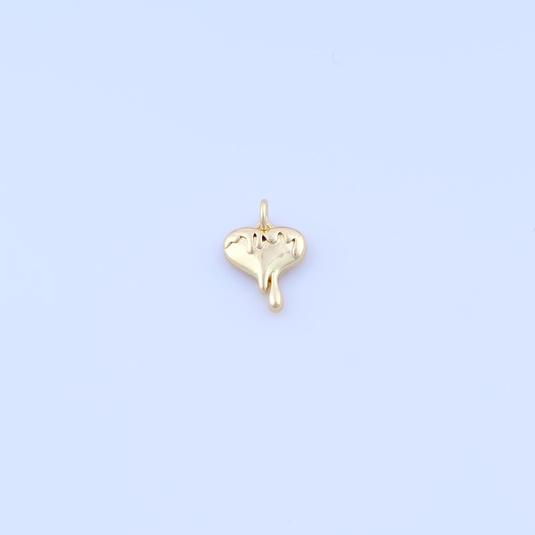 5 Pcs 18K Gold Filled Heart Pendant,love Charms,heart Charms,diy ...