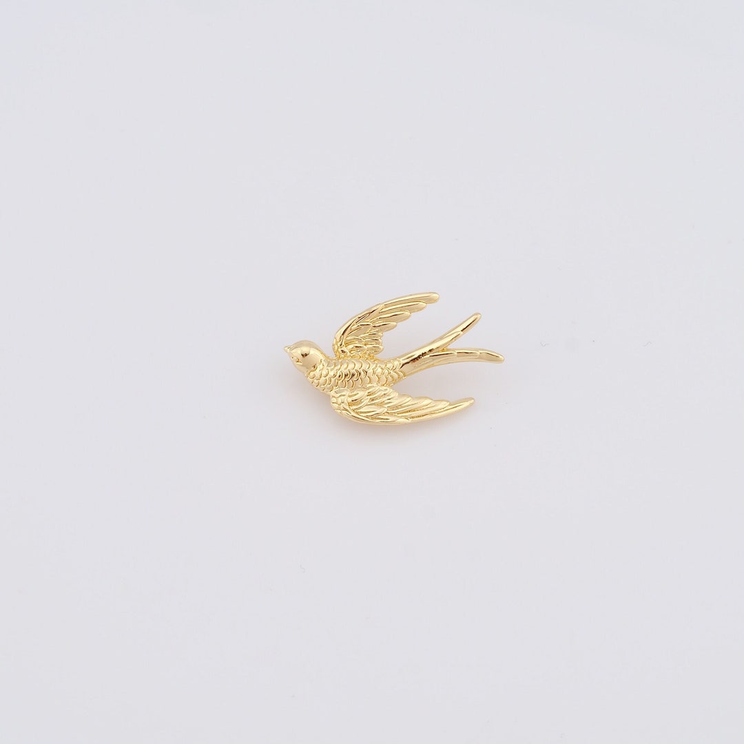18K Gold Filled Swallow Pendant,flight Charms,bird Charms,diy Jewelry ...