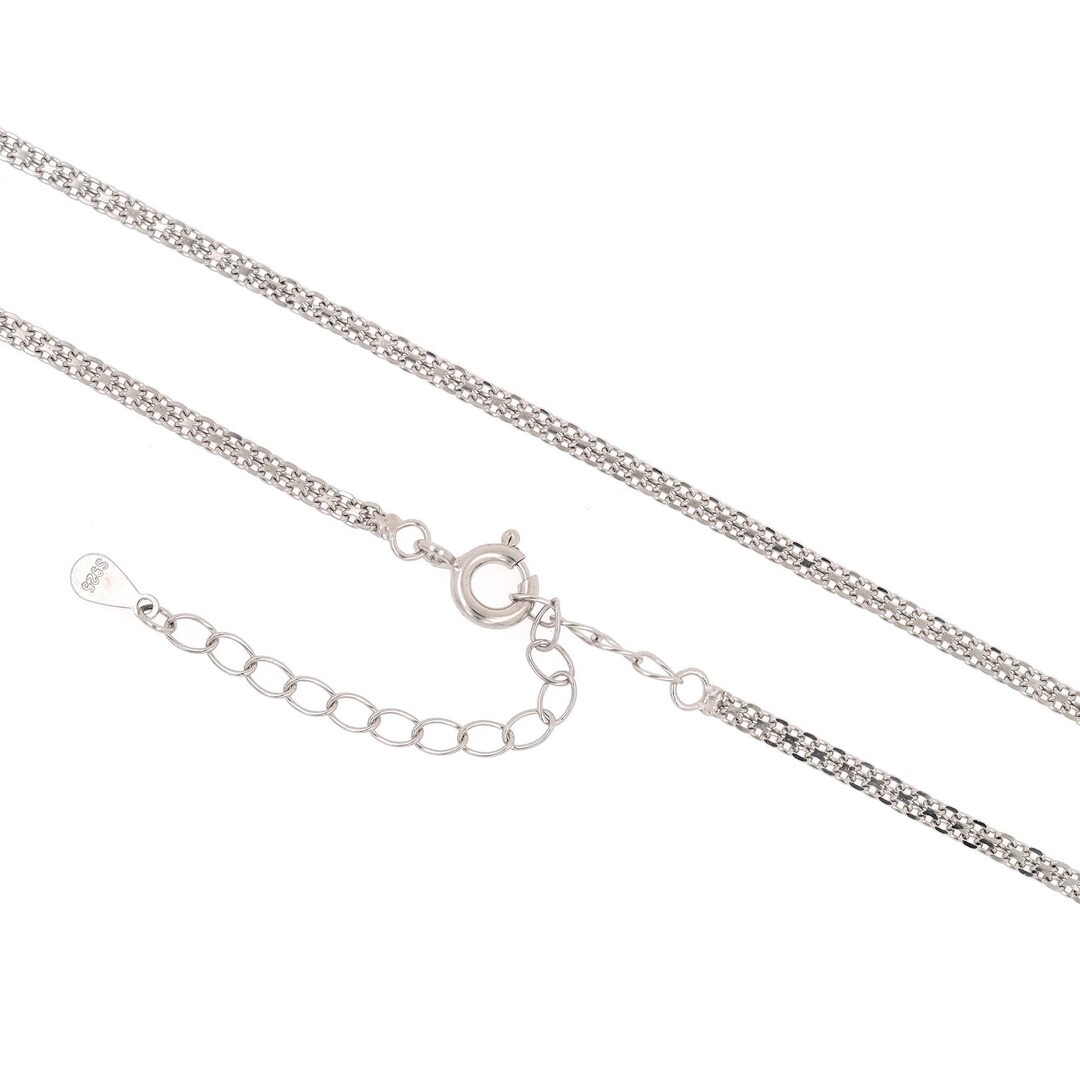Double Row Tank Necklace, Tank Chain Necklace, S925 Silver Necklace ...