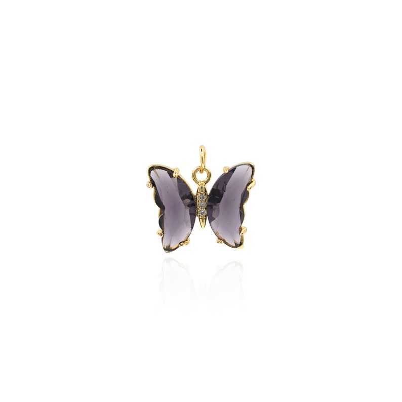 18K Gold Filling Glass Butterfly Charm Fashion Romantic - Etsy