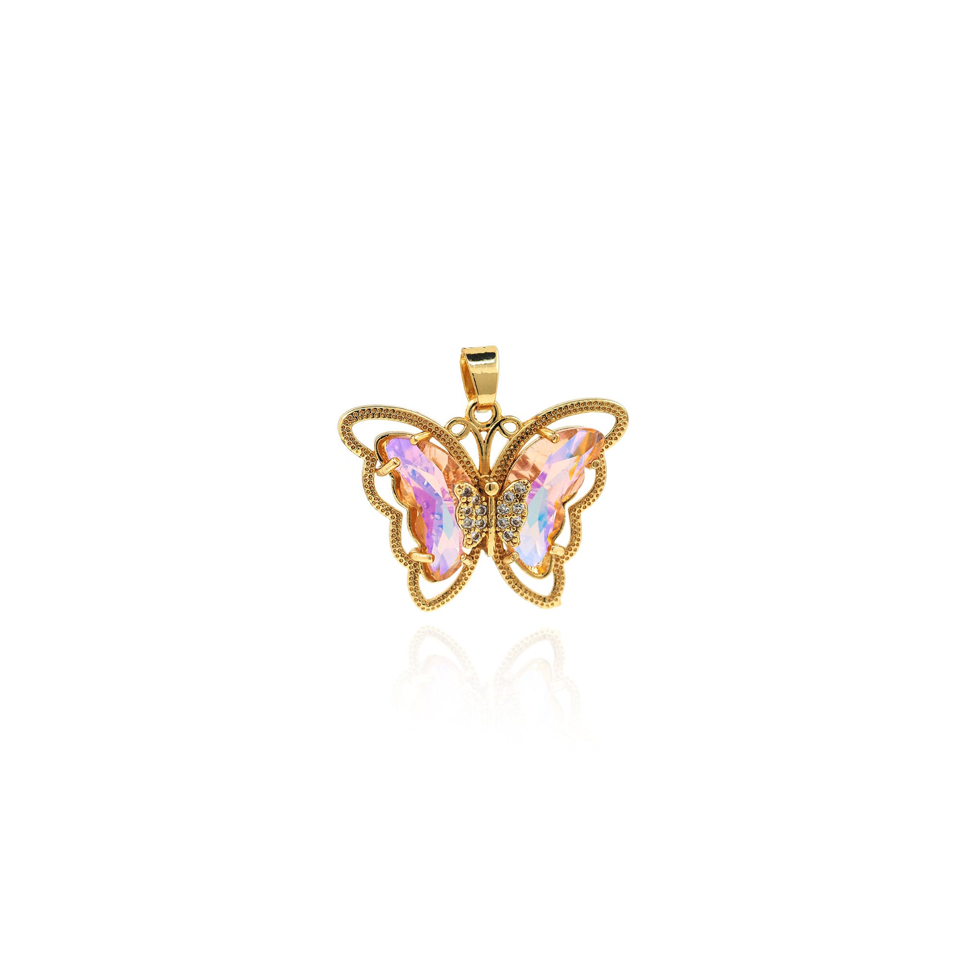 Crystal Glass Butterfly Pendant Jewelry Ladies Butterfly - Etsy