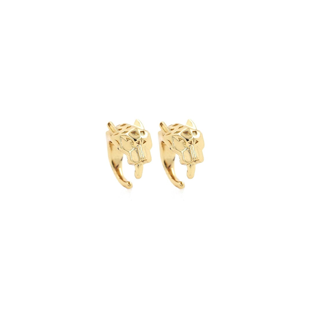 18K Gold Filled Leopard Ear Clips, Animal Ear Clips, Fashion Earrings ...