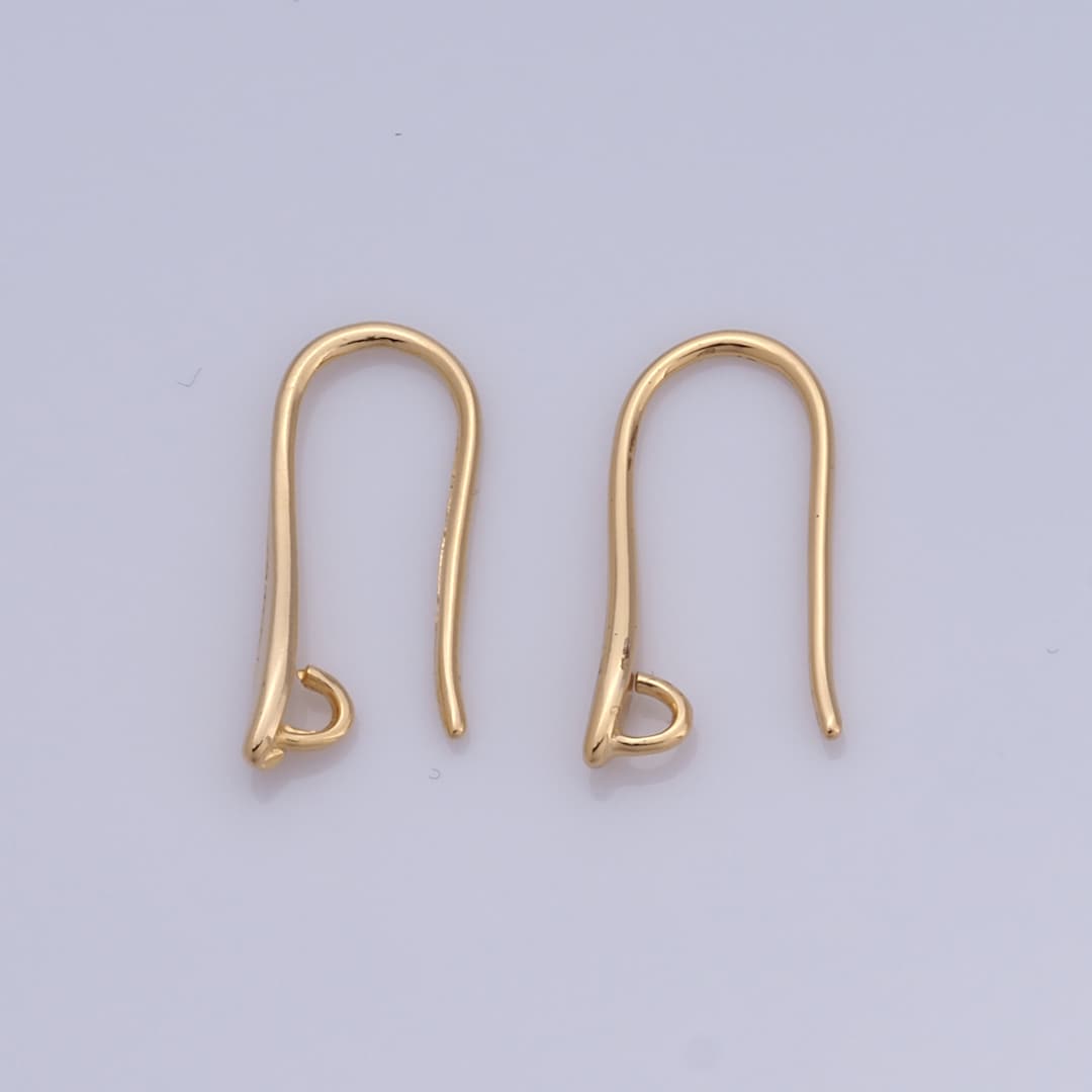 18K Gold Earrings Hooks Accessories, DIY Jewelry Making，20.5x9x2.3mm - Etsy