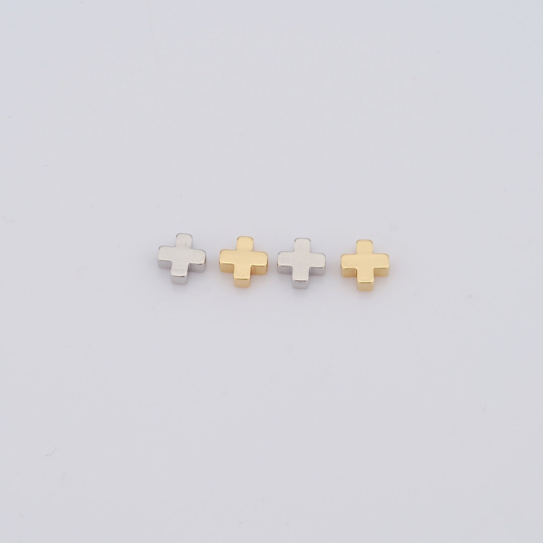 18K Gold Filled Cross Spacer Beads, Religious Spacer Beads, DIY Jewelry ...