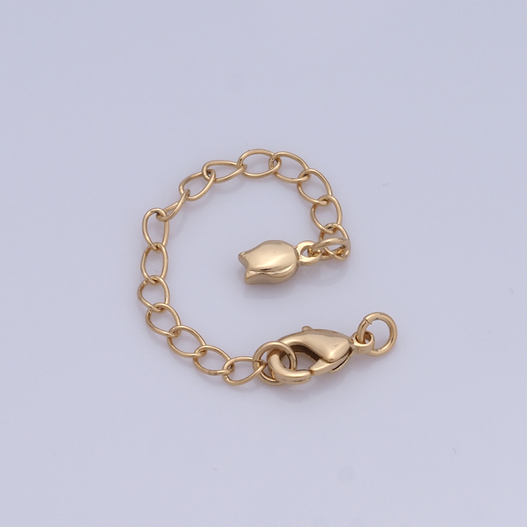 18K Gold Filled Star Extension Chain, Heart Extension Chain, Flower ...