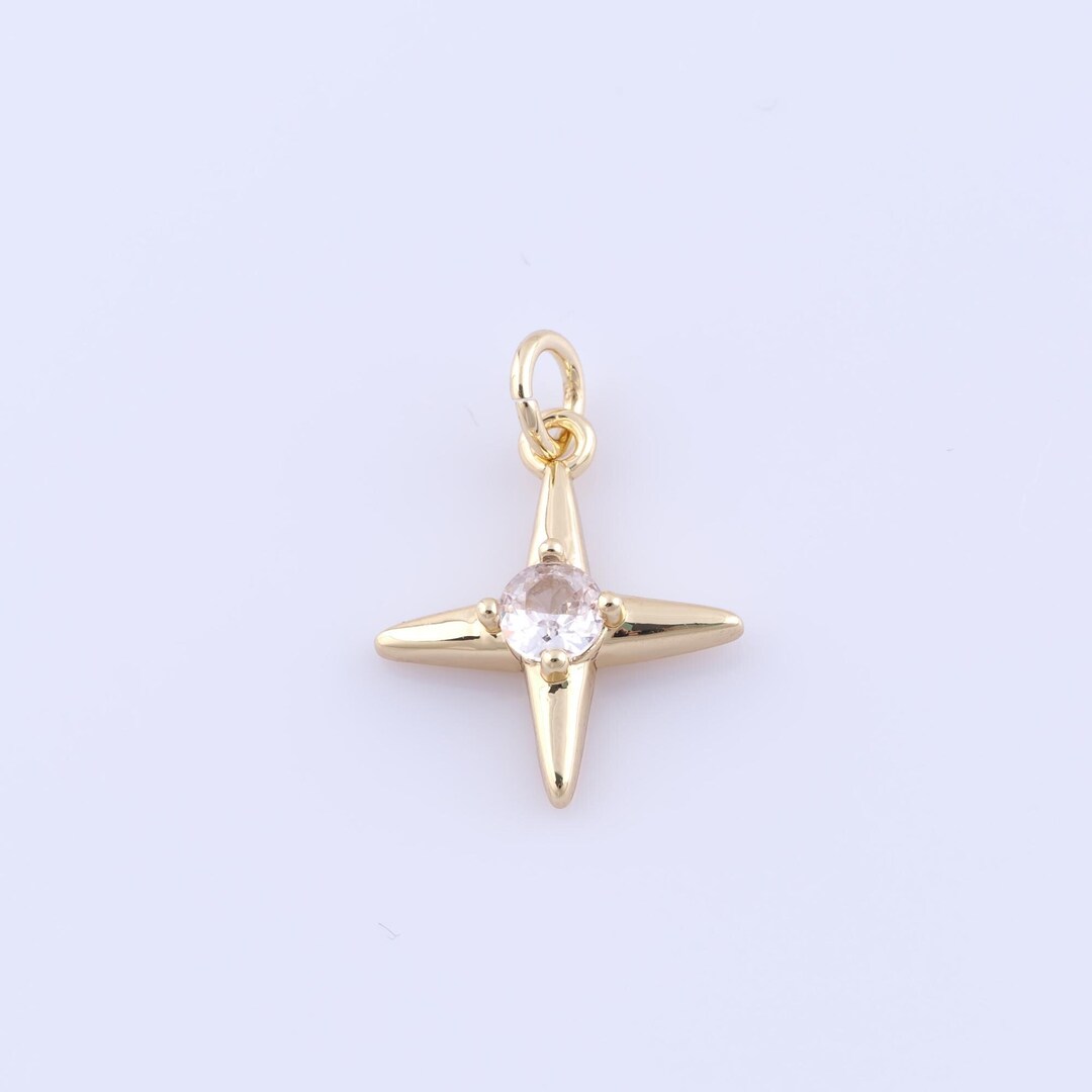 18K Gold Filled Star Pendant,cz Star Charms, Celestial Charms, DIY ...