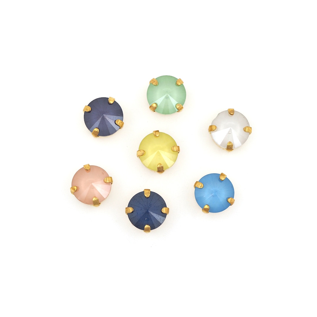 756pcs, Crystals AB, Flat Crystal Rhinestones With Gold Claws, Multi ...
