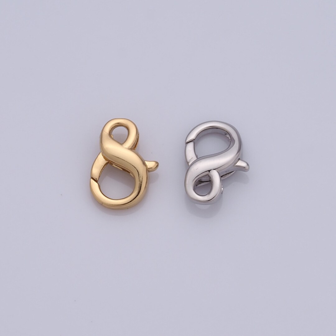 18K Gold Filled Figure 8 Clasp, Silver Open End Clasp, DIY Jewelry ...