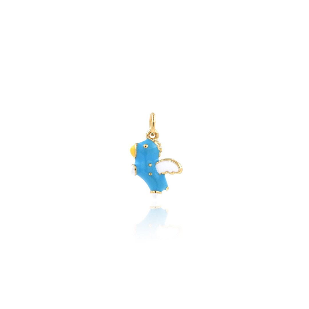 18K Gold Filled Flying Insect Pendant, Enamel Insect Pendant, Wing ...