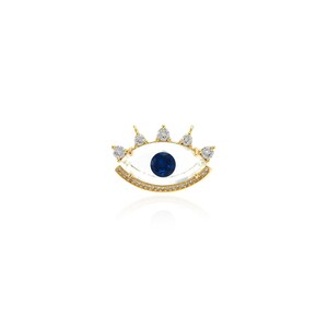 18K Gold Filled Evil Eye Charm, Eye Pendant, Micropavé CZ Devil's Eye ...