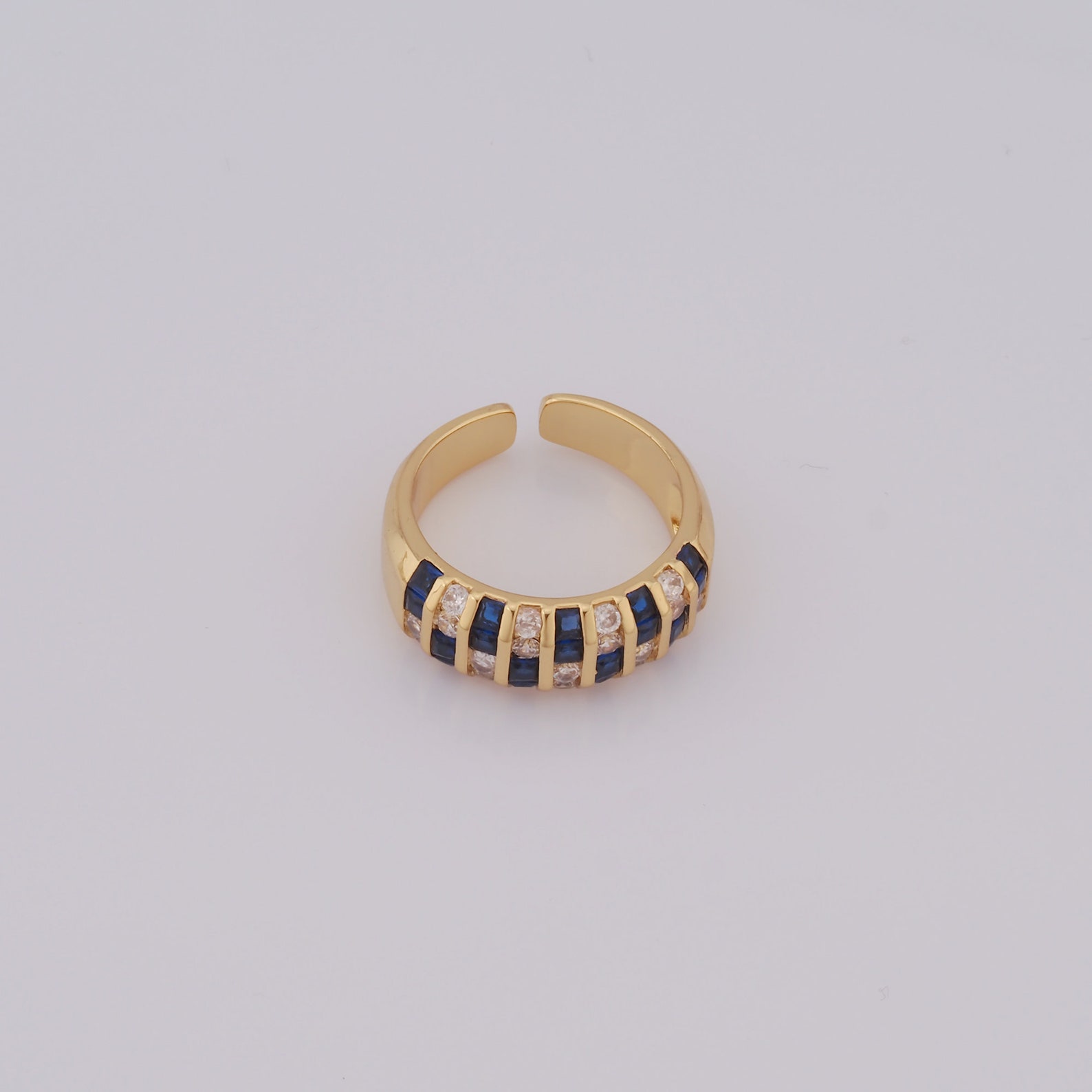 18K Gold Filled Open End Ring, Micro Pave CZ Fashion Ring, Gift for Her ...