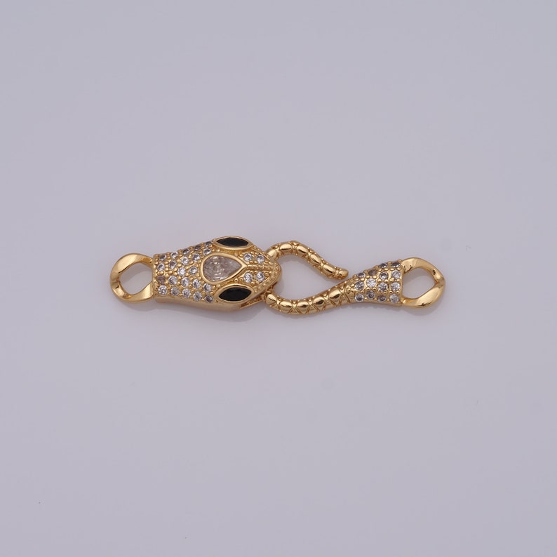 18K Gold Filled Leopard Connector, Micro Pave CZ Snake Connector for ...