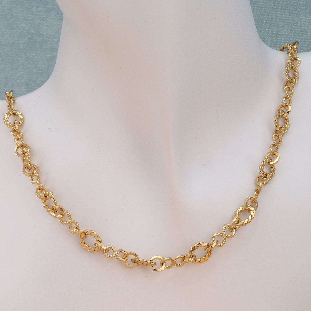 18K Gold Filled Figure 8 Necklace, Twisted Necklace, Round Necklace ...