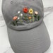 Hand Embroidered Grey Floral Hat, Ready to Ship - Etsy