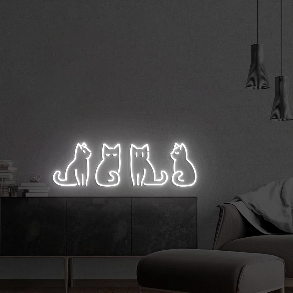 Cat Led Sign Cat Neon Lights Cat Decor Neon Light Wall Art - Etsy