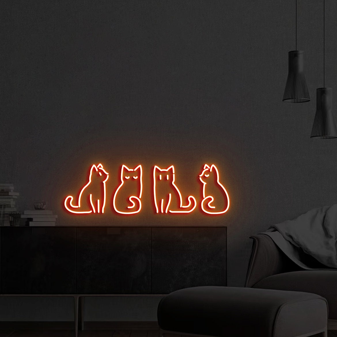 Cat Led Sign Cat Neon Lights Cat Decor Neon Light Wall Art - Etsy