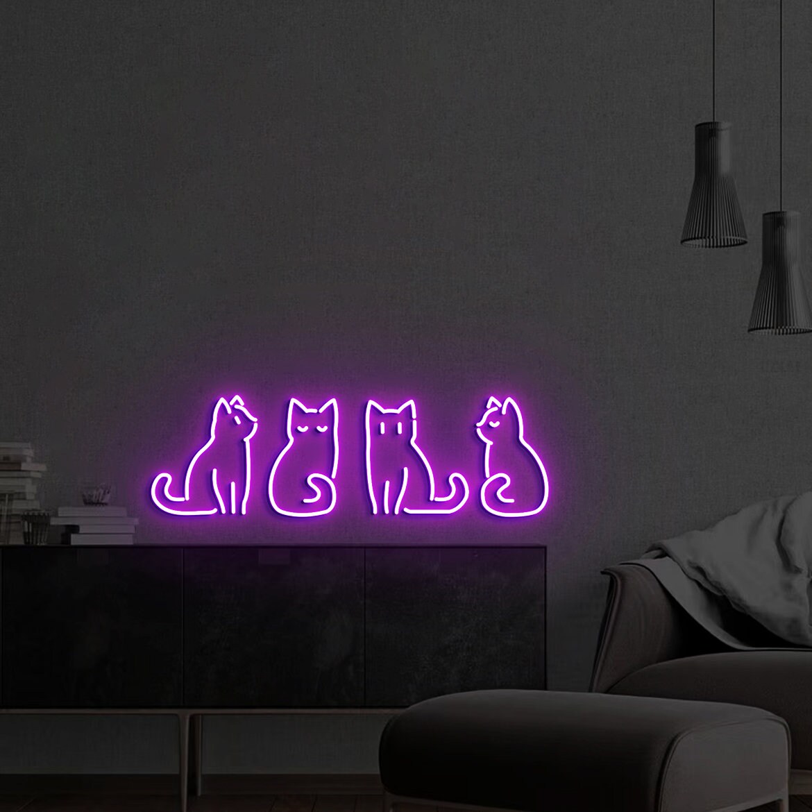 Cat Led Sign Cat Neon Lights Cat Decor Neon Light Wall Art - Etsy