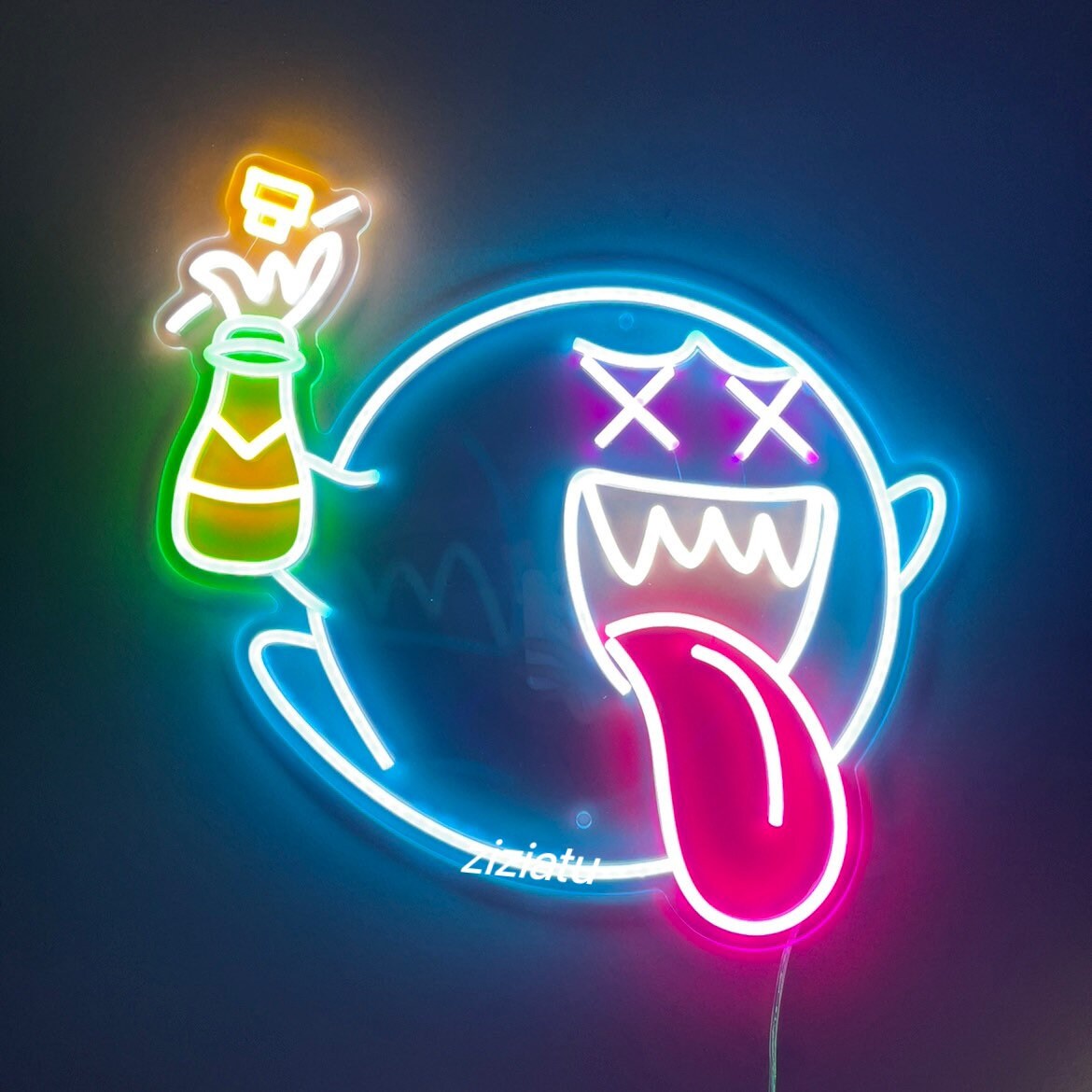 Boo Sign Cute Ghost Neon Sign Super Mario Booking Boo - Etsy