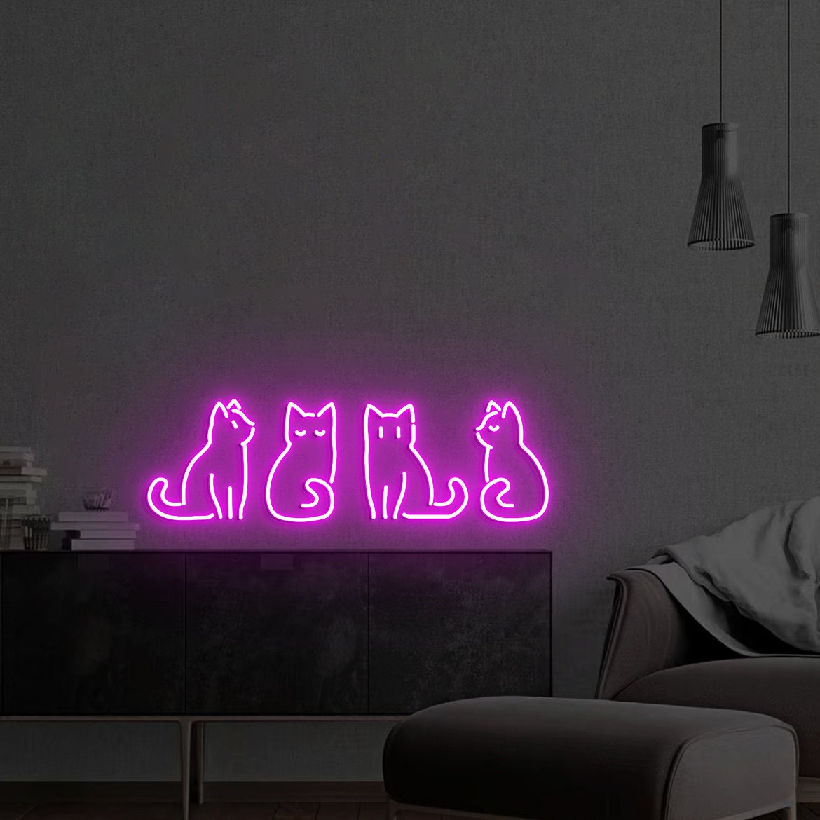 Cat Led Sign Cat Neon Lights Cat Decor Neon Light Wall Art - Etsy