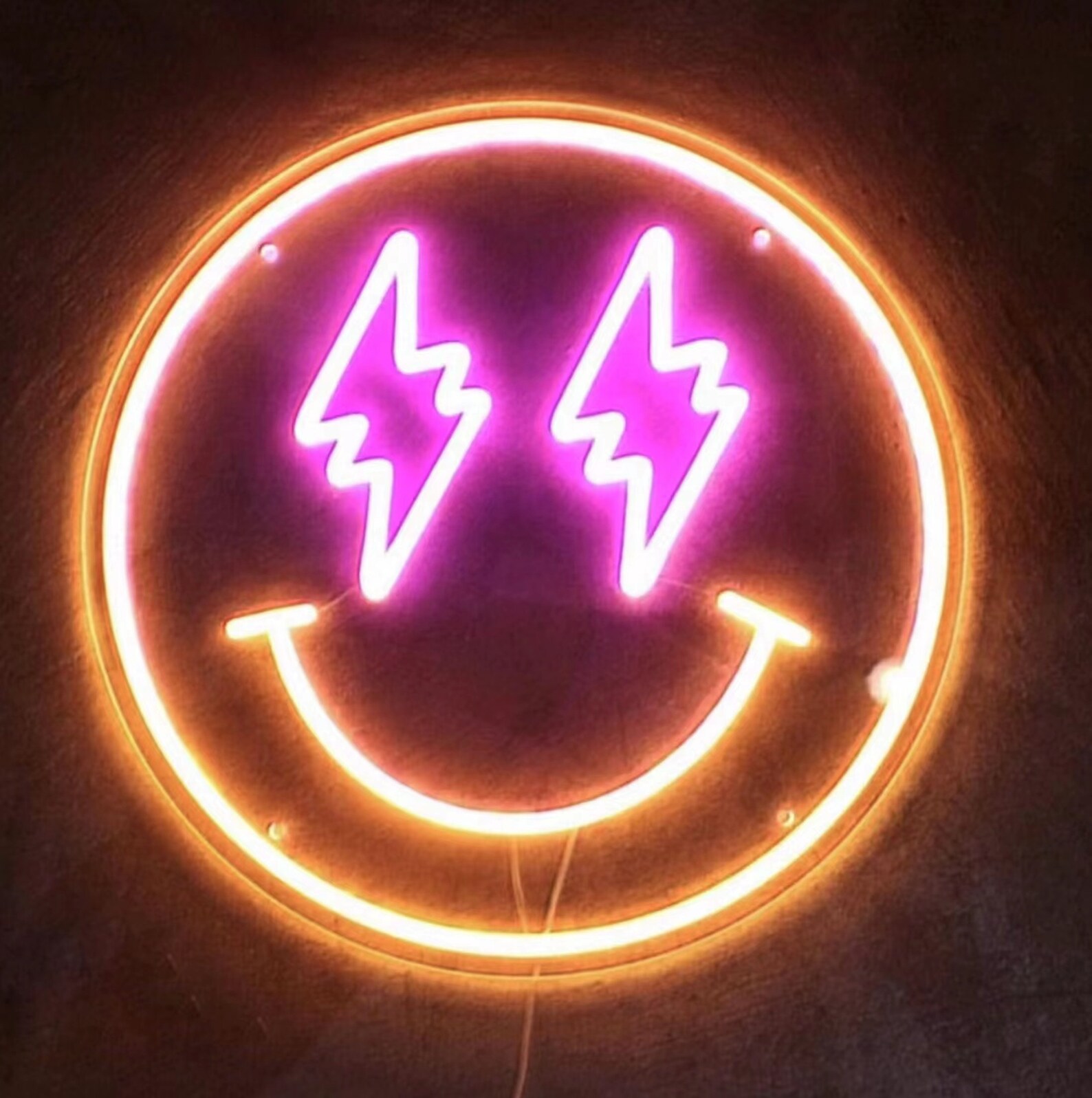 Smile Smiley Face Neon Light Sign Lightning Neon Sign Custom - Etsy