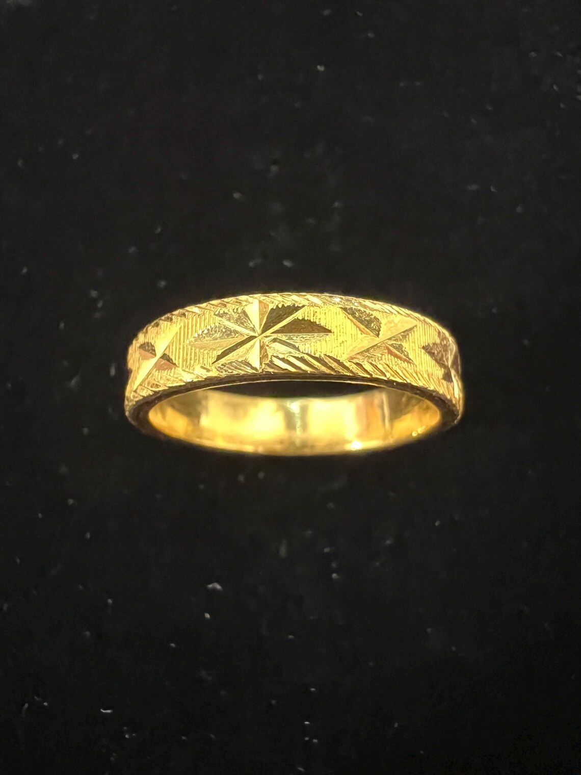 24k Gold Ring (star Design) - Etsy