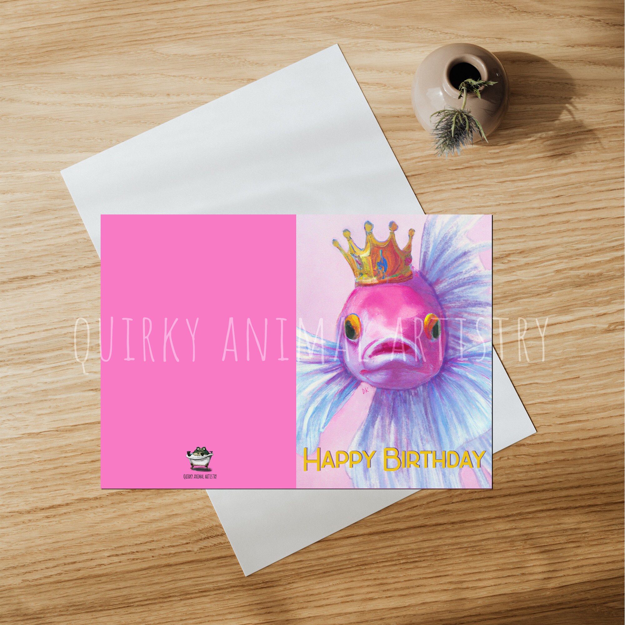 Betta Fish Birthday Card Unique Greeting Card Quirky Animal - Etsy
