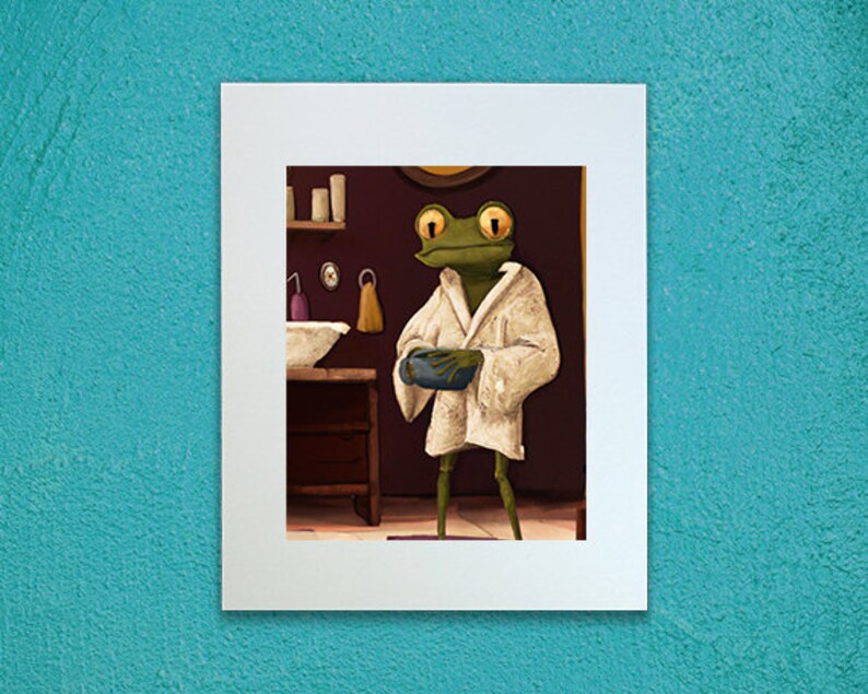 Groggy Froggy Morning Brew Digital Art Print - Etsy