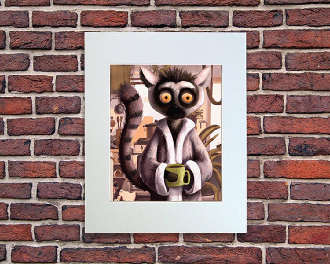 Kitchen Art Print Lemur Quirky Art Print Funny Animal Kitchen Print ...