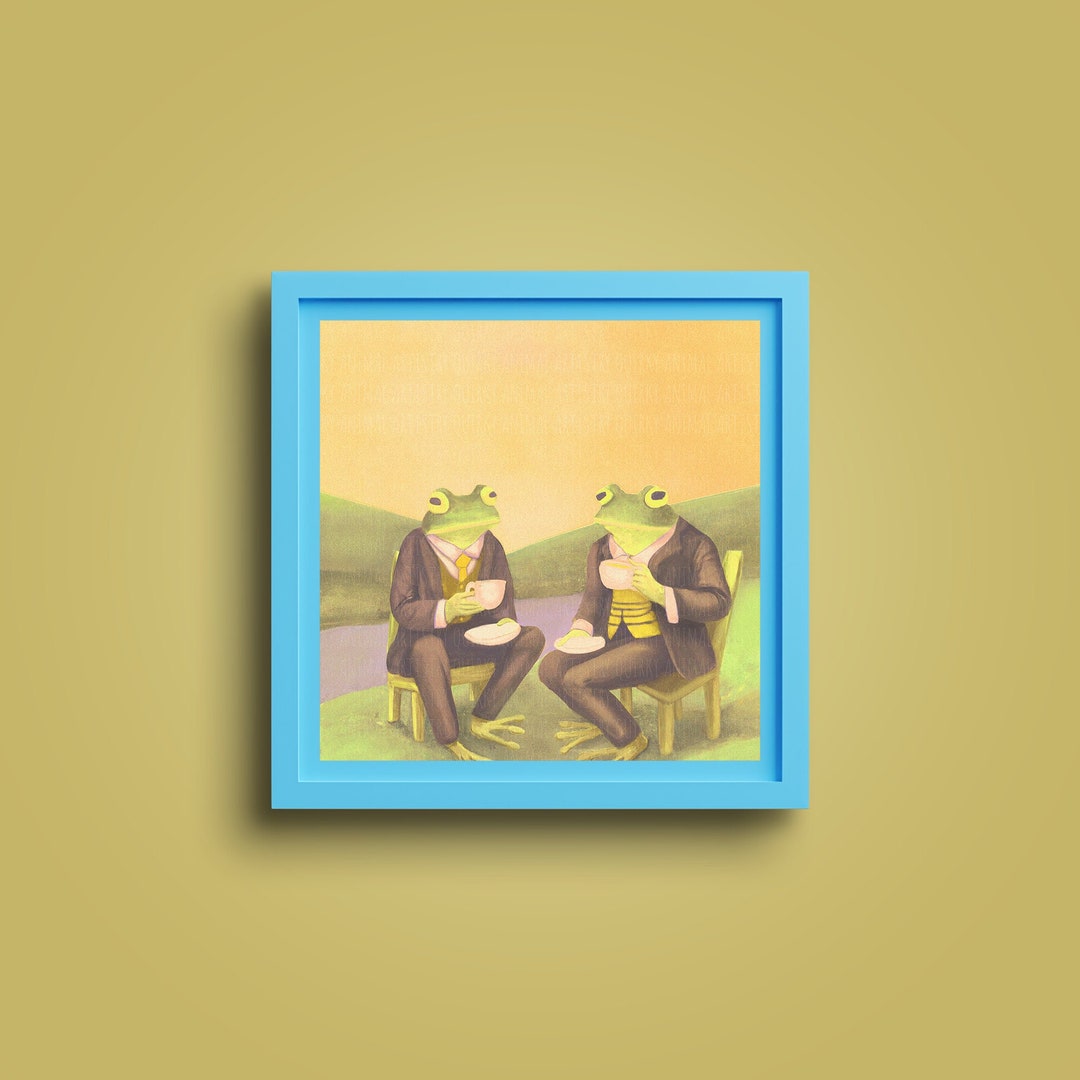 Frogs Tea Time Digital Art Print Kitchen Decor - Etsy