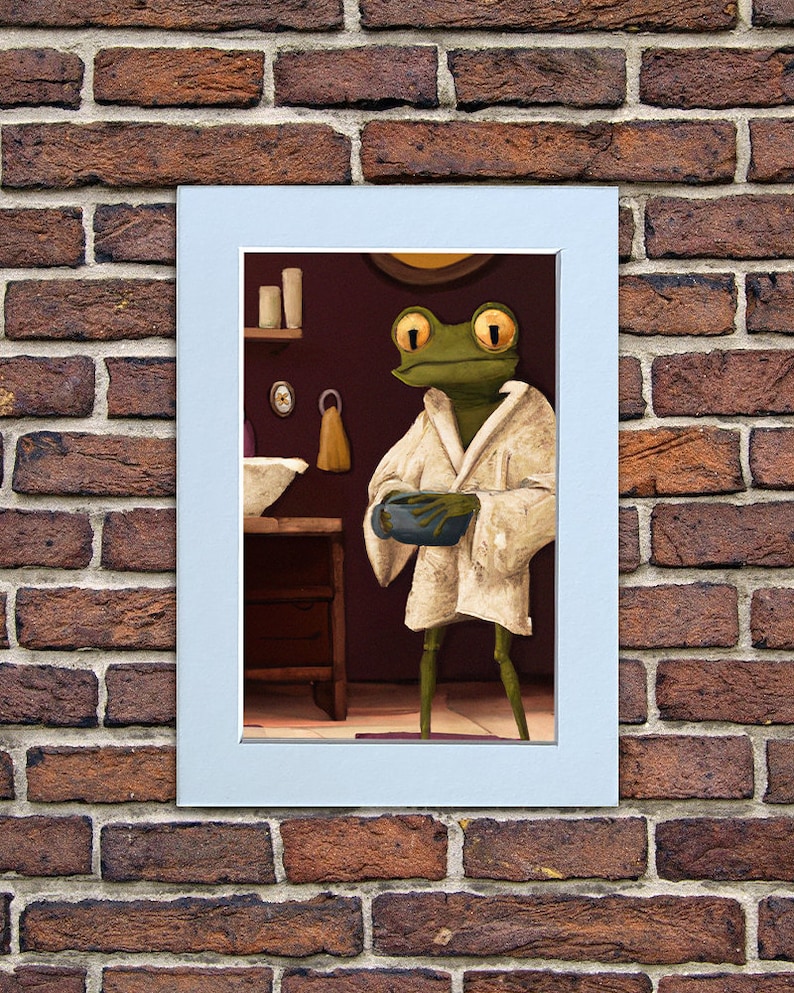 Groggy Froggy Morning Brew Digital Art Print - Etsy