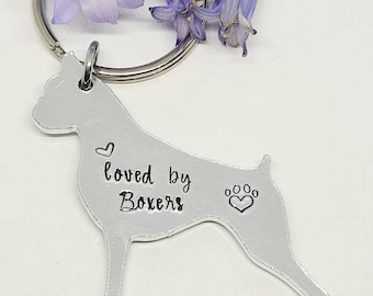 Boxer Dog Keychain Dog Bag Charm Dog Key Chain Gemstone - Etsy