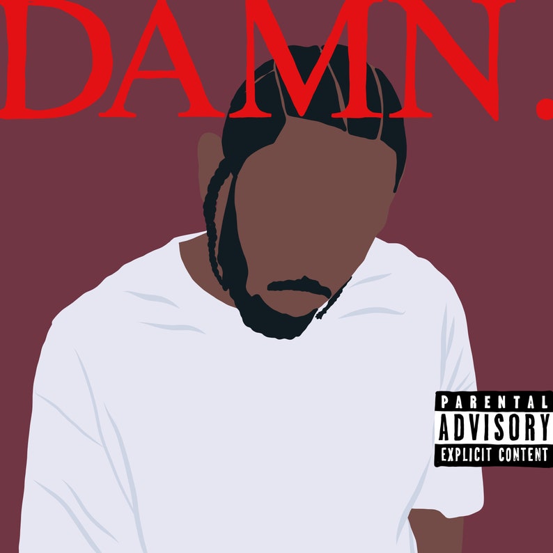 Minimalist Kendrick Lamar Damn Album Cover Printable Art, Digital Print ...