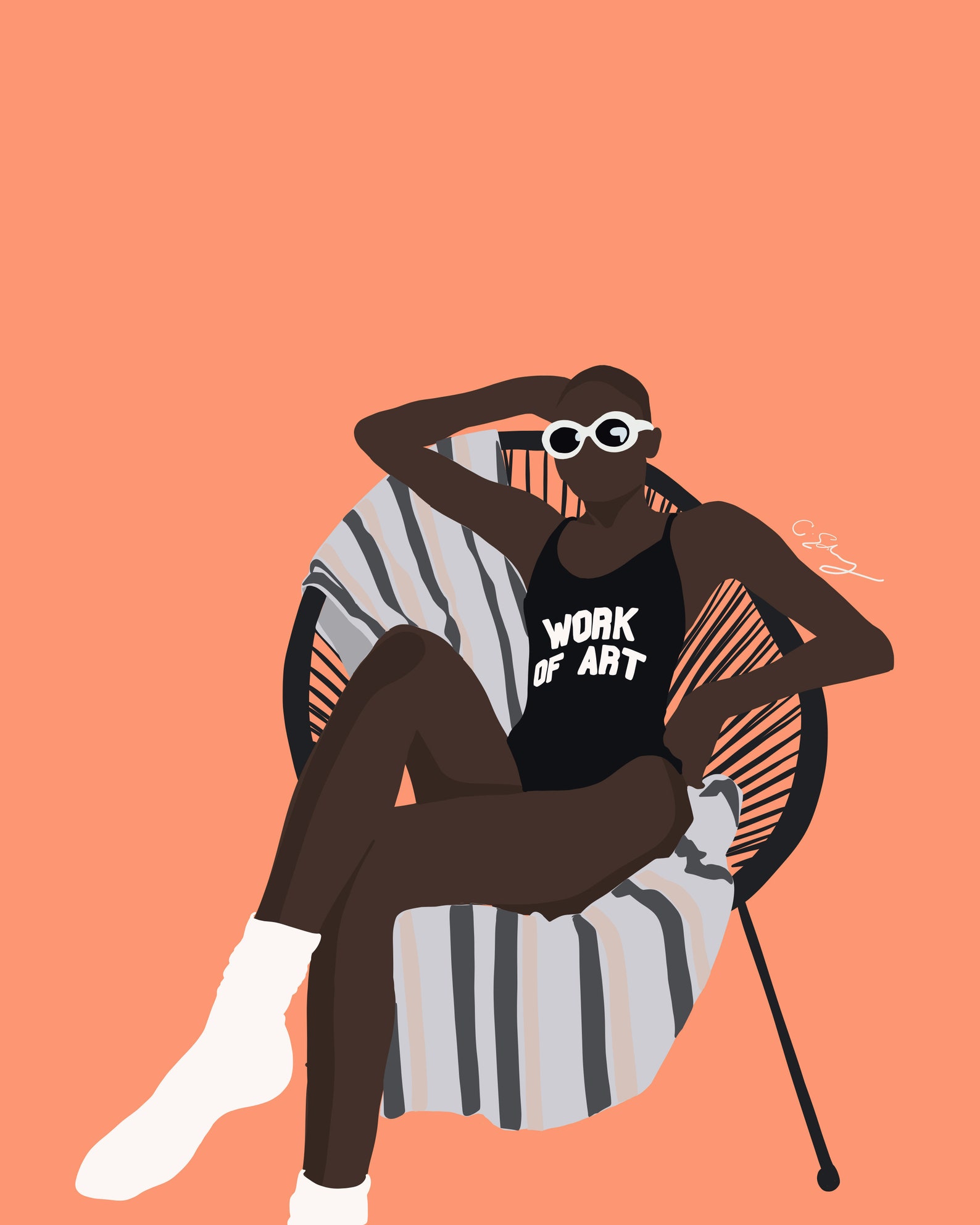 Minimalist Black Girl 'work of Art' Printable Art - Etsy